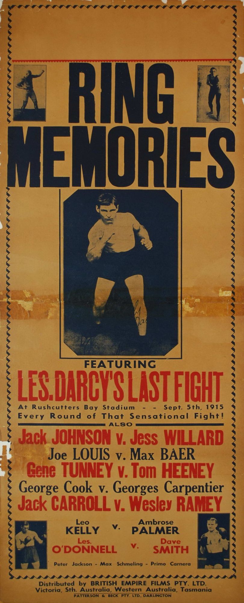 "Ring Memories". Featuring Les Darcy's Last Fight [Boxing Movie ...
